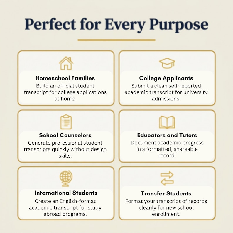 Editable Academic Transcript Template | Fillable Student Transcript ...