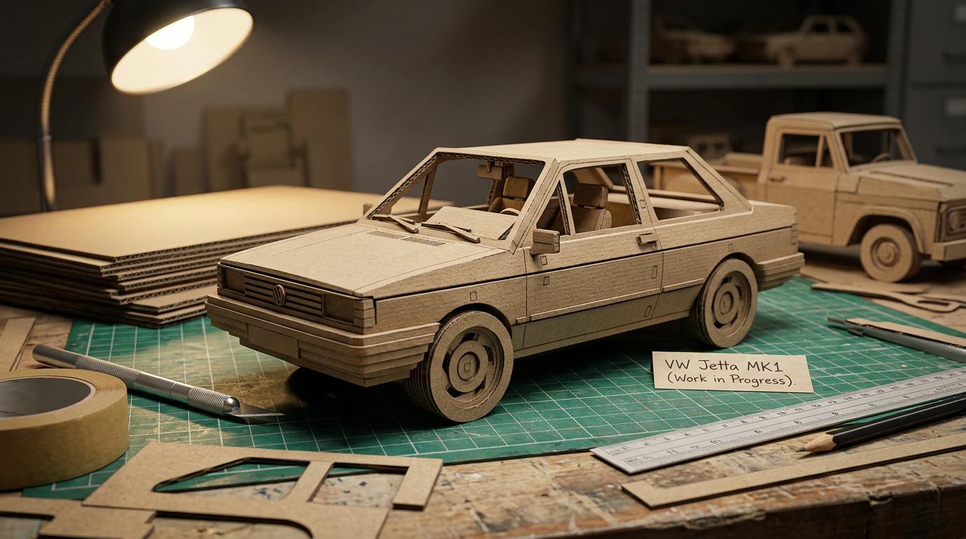 VW Jetta MK1 Cardboard Model DIY Blueprint Digital Template Laser Cut ...