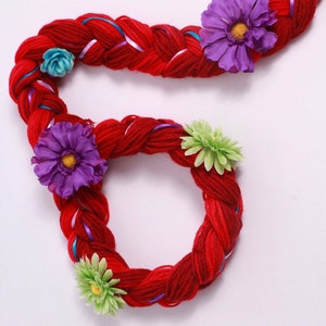 Little Mermaid Yarn Costume Wig Red Yarn Wig Mermaid Crown - Etsy