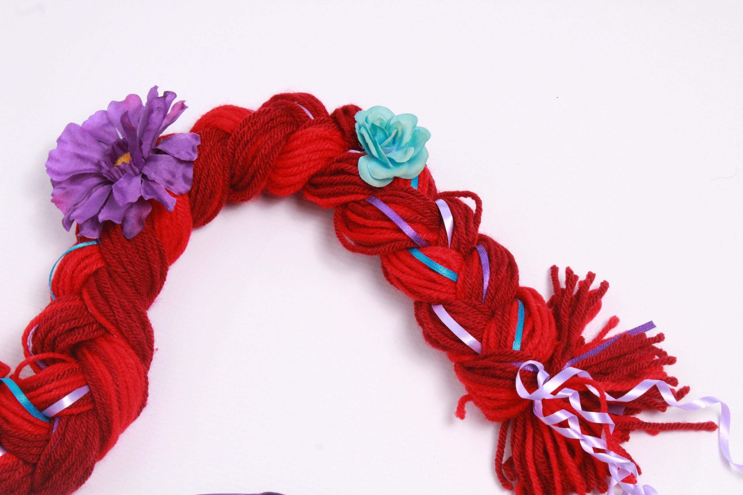 Little Mermaid Yarn Costume Wig Red Yarn Wig Mermaid Crown - Etsy