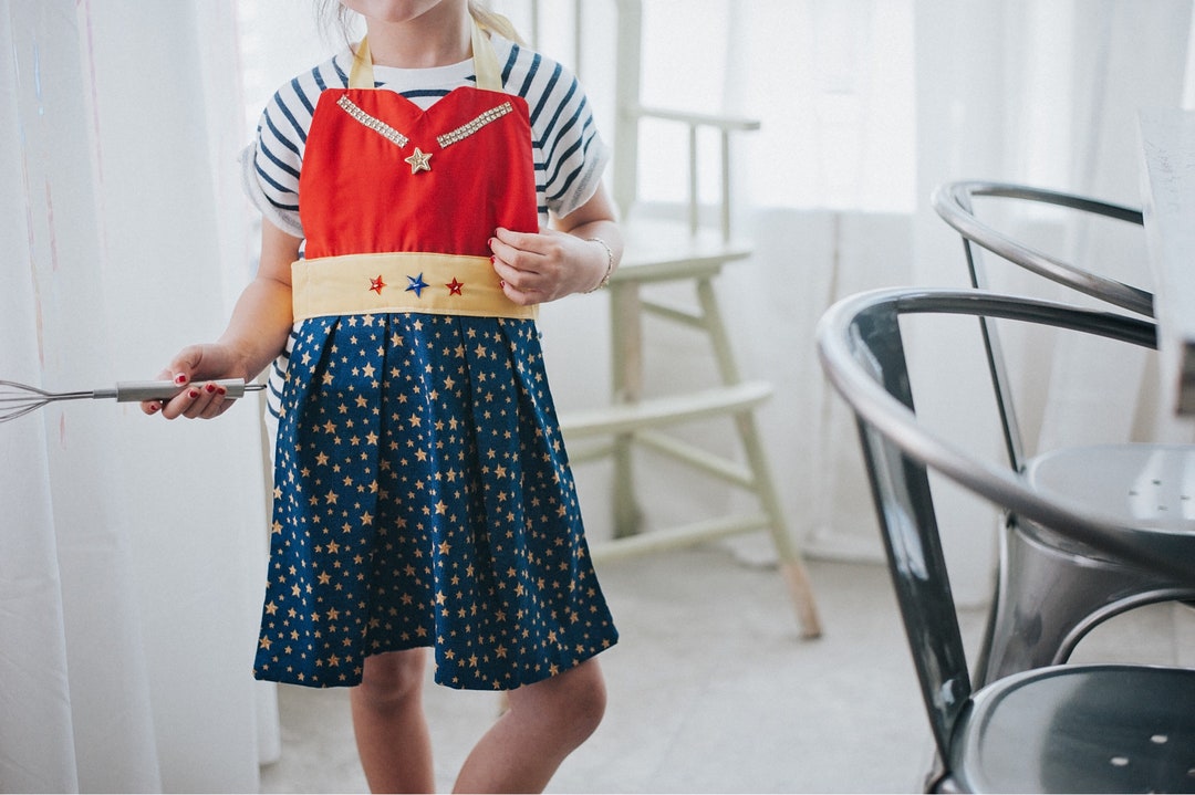 Girls Super Hero Apron Child's Super Hero Apron Female - Etsy