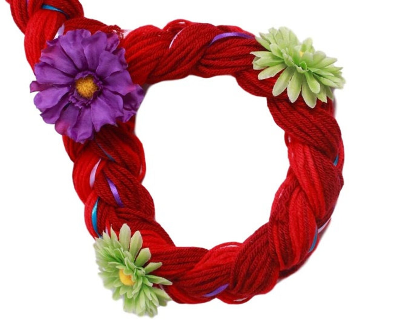 Little Mermaid Yarn Costume Wig Red Yarn Wig Mermaid Crown - Etsy