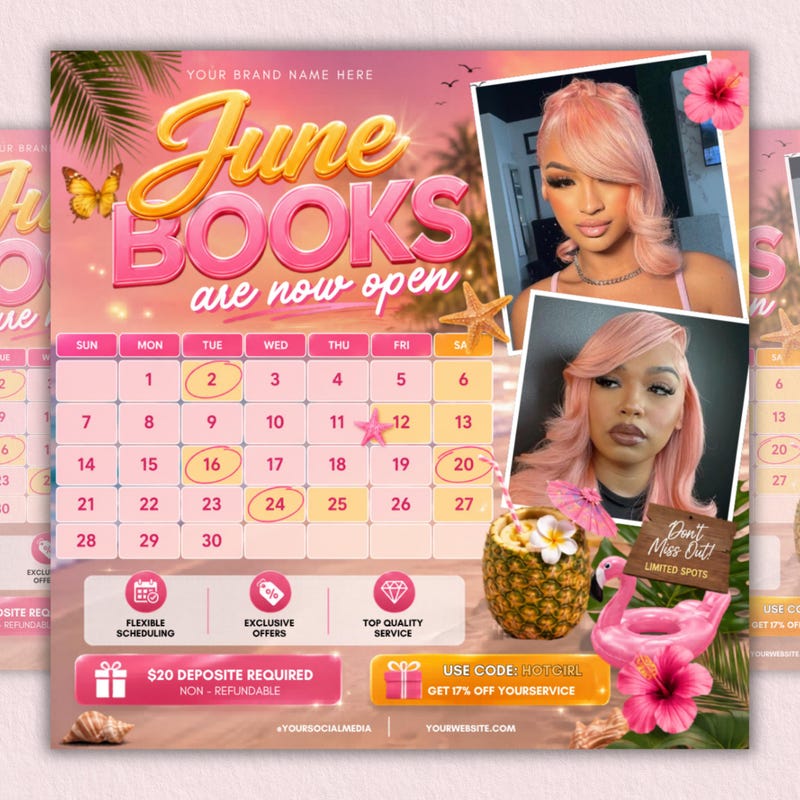 Hair Flyer Template June - Etsy UK