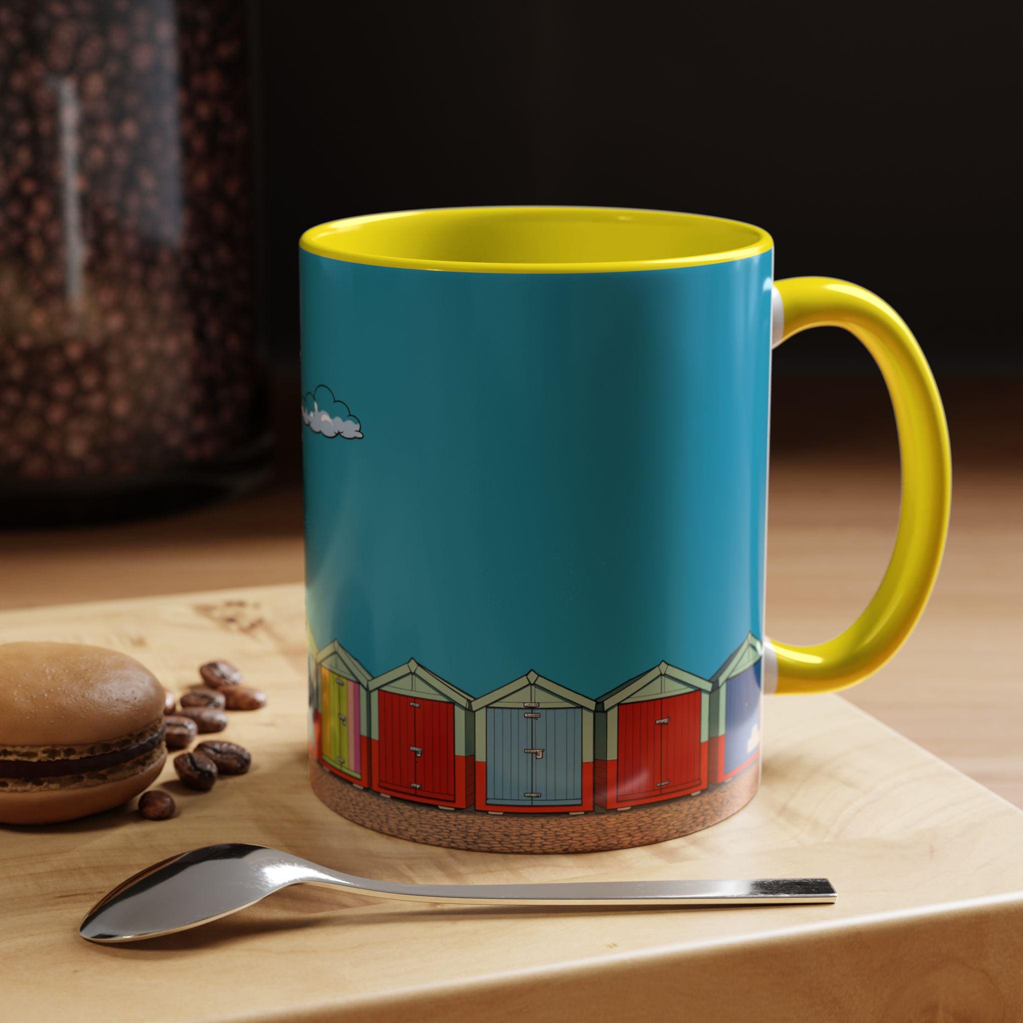 Beach Hut Mug, Colourful Coastal Mug, Seaside Beach Mug, Ocean Lover ...
