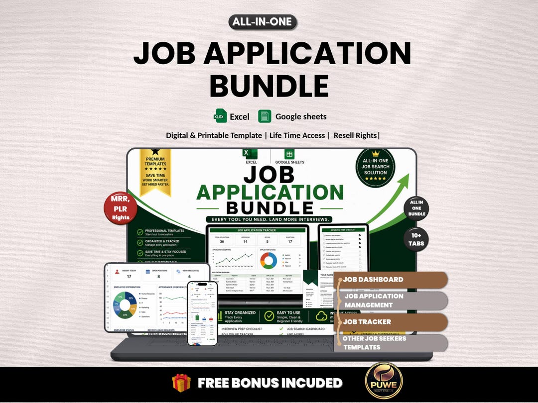 Job Application Tracker Bundle |excel Templates & Google Sheets | Job ...