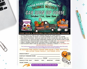 Trunk or Treat Sign up Sheet - Etsy