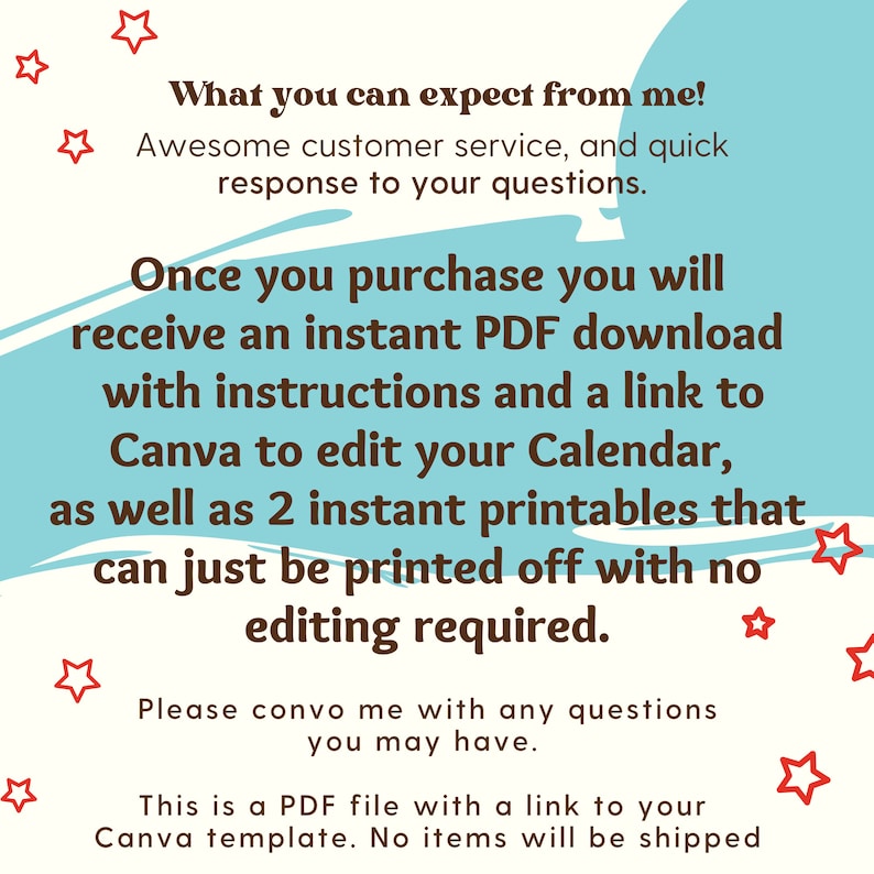 Editable Yearly PTO PTA Printable Calendars, Back to School, Undated ...