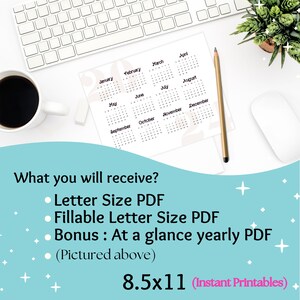 2024 Printable Pink Disco Monthly Calendar Bundle, Wall Printable ...