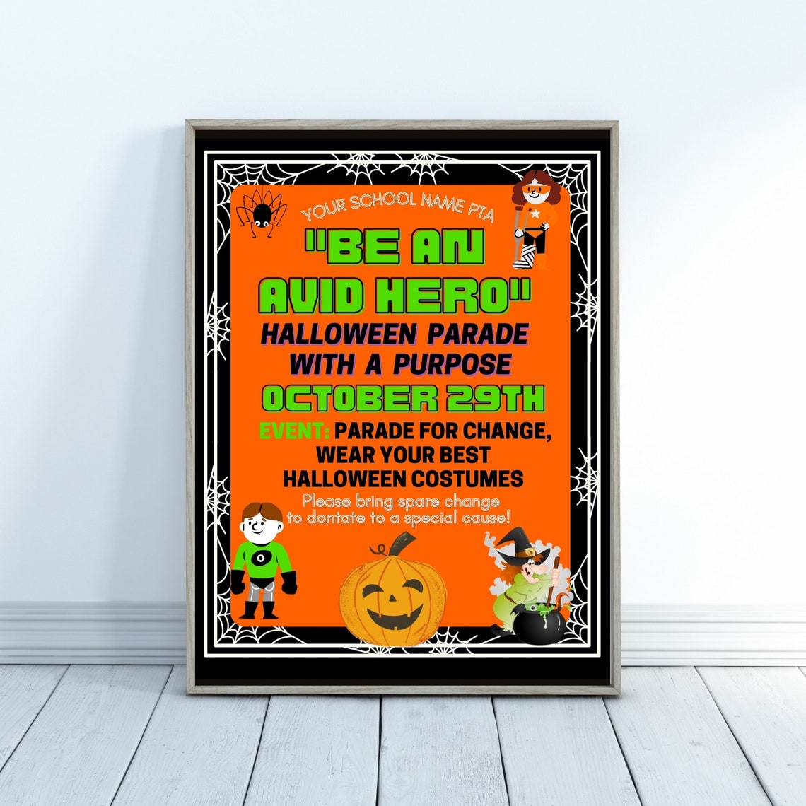 PTA PTO Halloween School Parade Flyer Editable Form, Parade With A ...