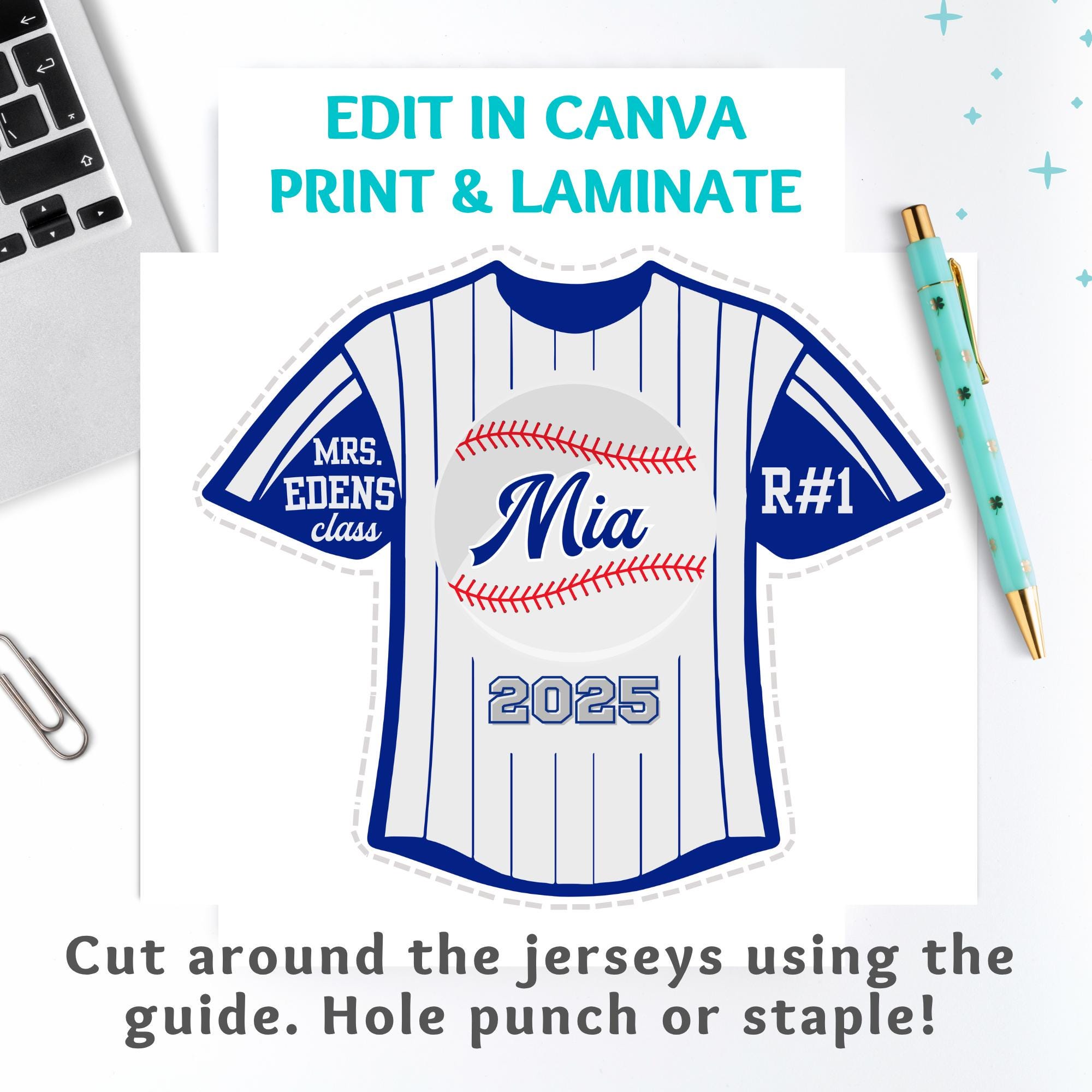 Sports Jersey Cute Classroom Door Display, Personalized Back to School ...