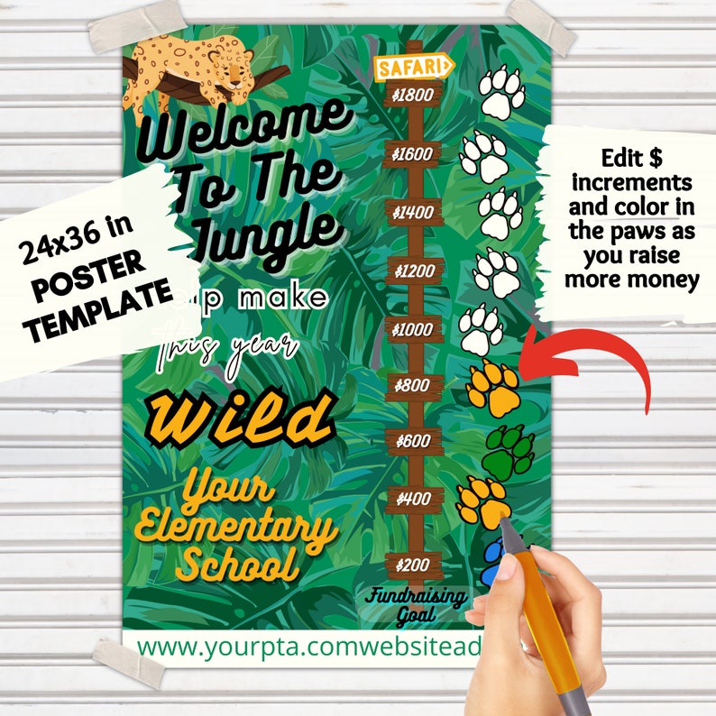 PTA PTO Membership Editable Poster, Safari Jungle Theme, Fundraiser ...