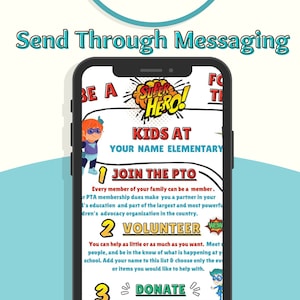 PTO Membership Flyer Editable PTA Form, Super Hero Theme Ready ...