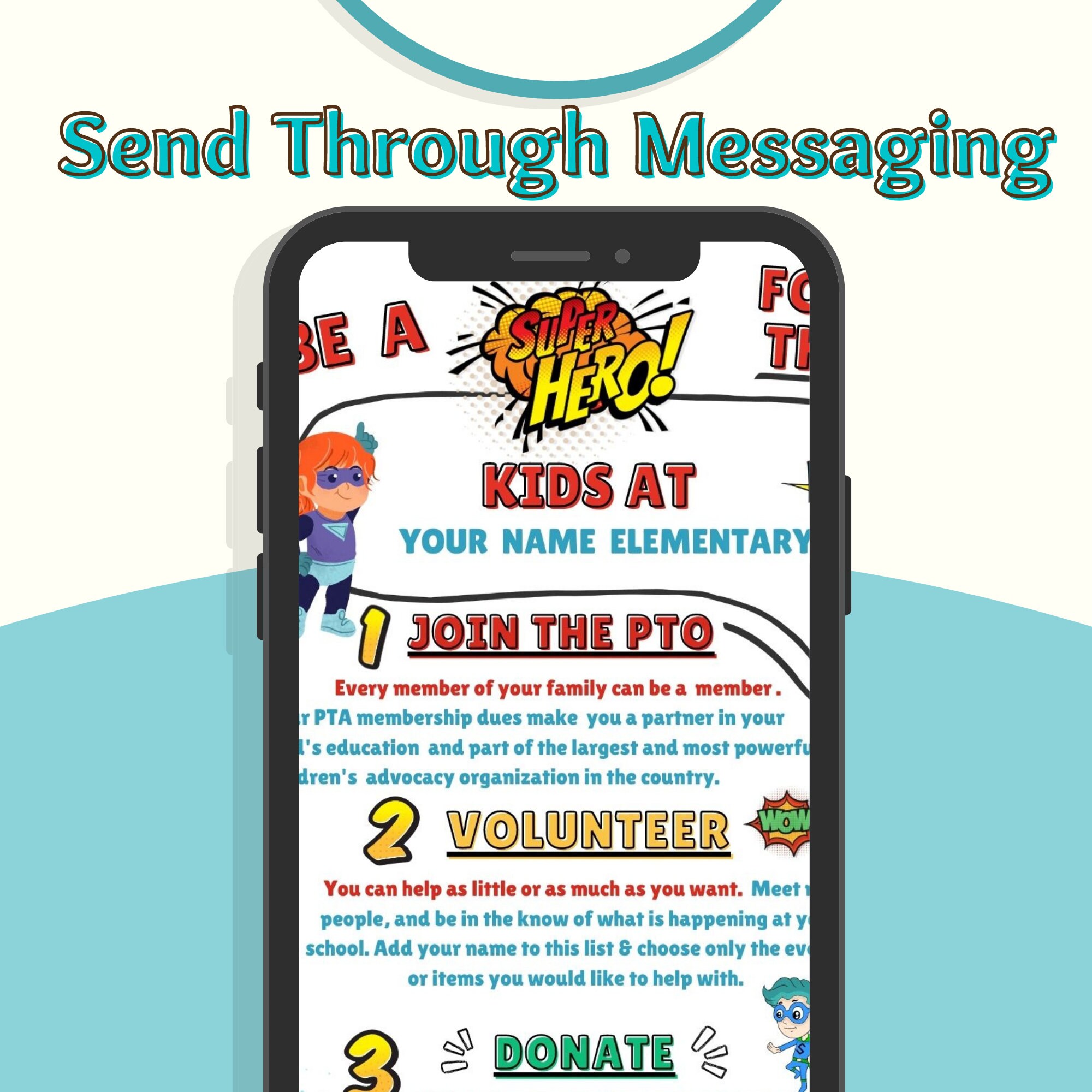 PTO Membership Flyer Editable PTA Form, Super Hero Theme Ready ...