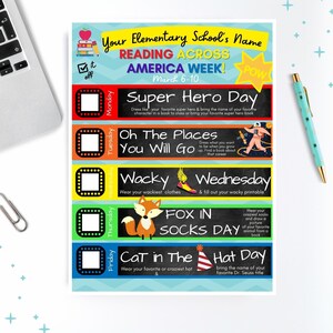 Reading Across America School Spirit Week Activities, Itinerary ...