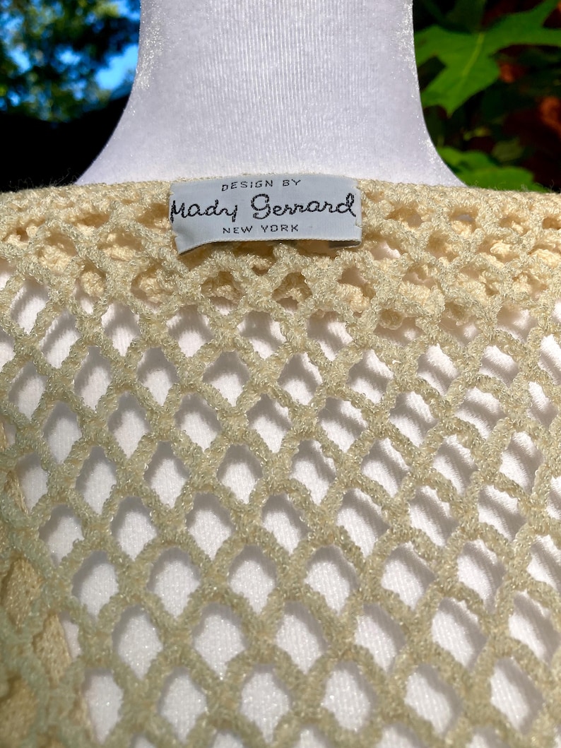 1960s Mady Gerrard Original Crochet and Knit Dress Set in Winter White ...