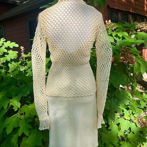 1960s Mady Gerrard Original Crochet and Knit Dress Set in Winter White ...