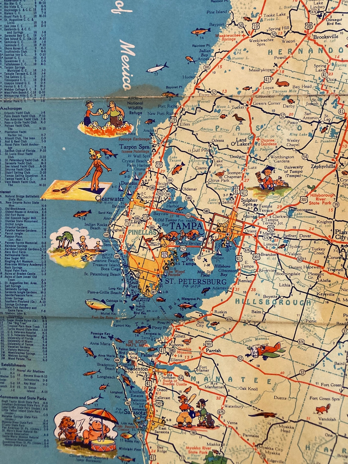 1950s Florida Tourguide Vacation Map of Florida Vintage 1950s - Etsy