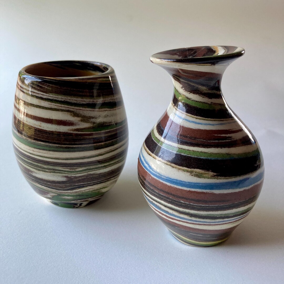Desert Sands Art Pottery 1970s California Natural Clay Marbled Swirled ...