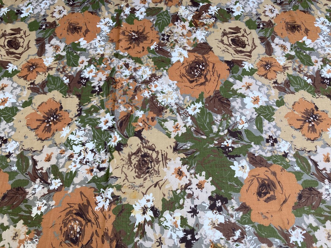 True vintage Stoff Meterware circa 1970er Jahre Baumwoll Shirtweight ...