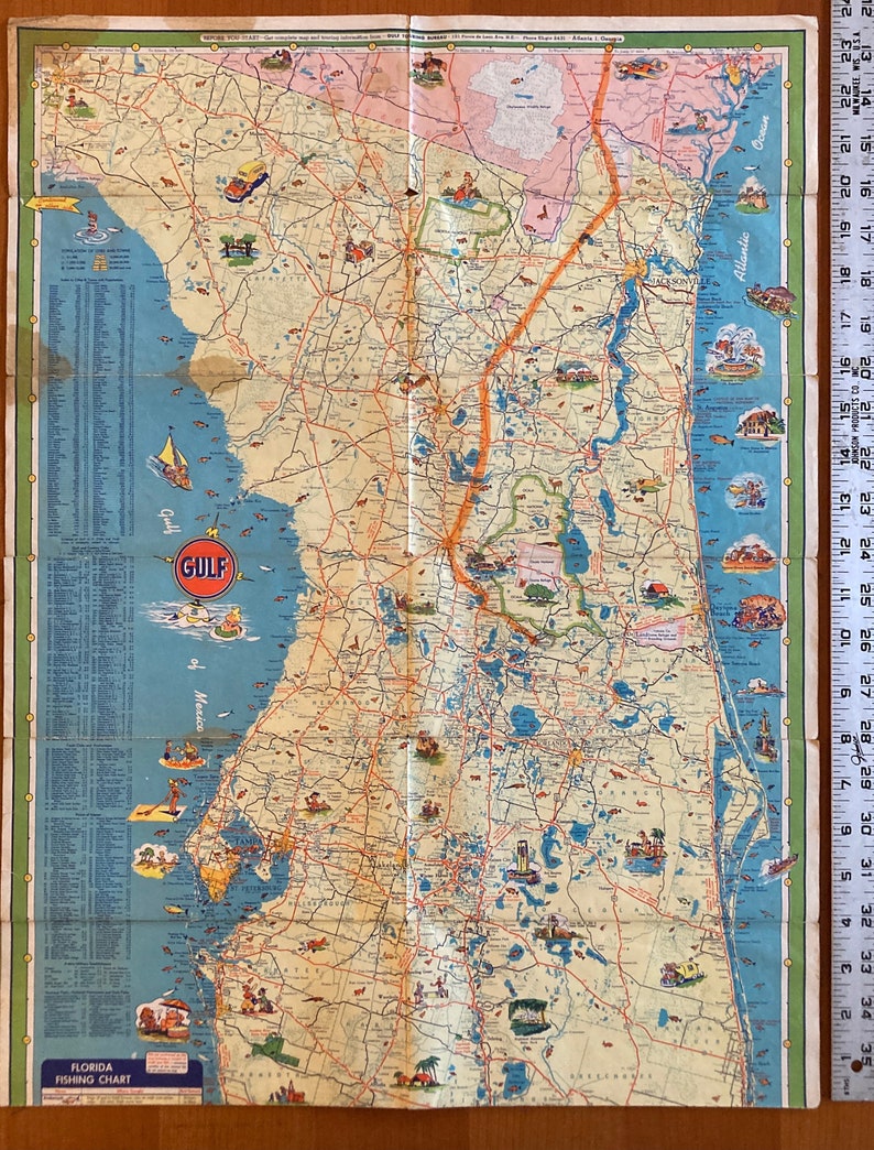 1950s Florida Tourguide Vacation Map of Florida Vintage 1950s - Etsy