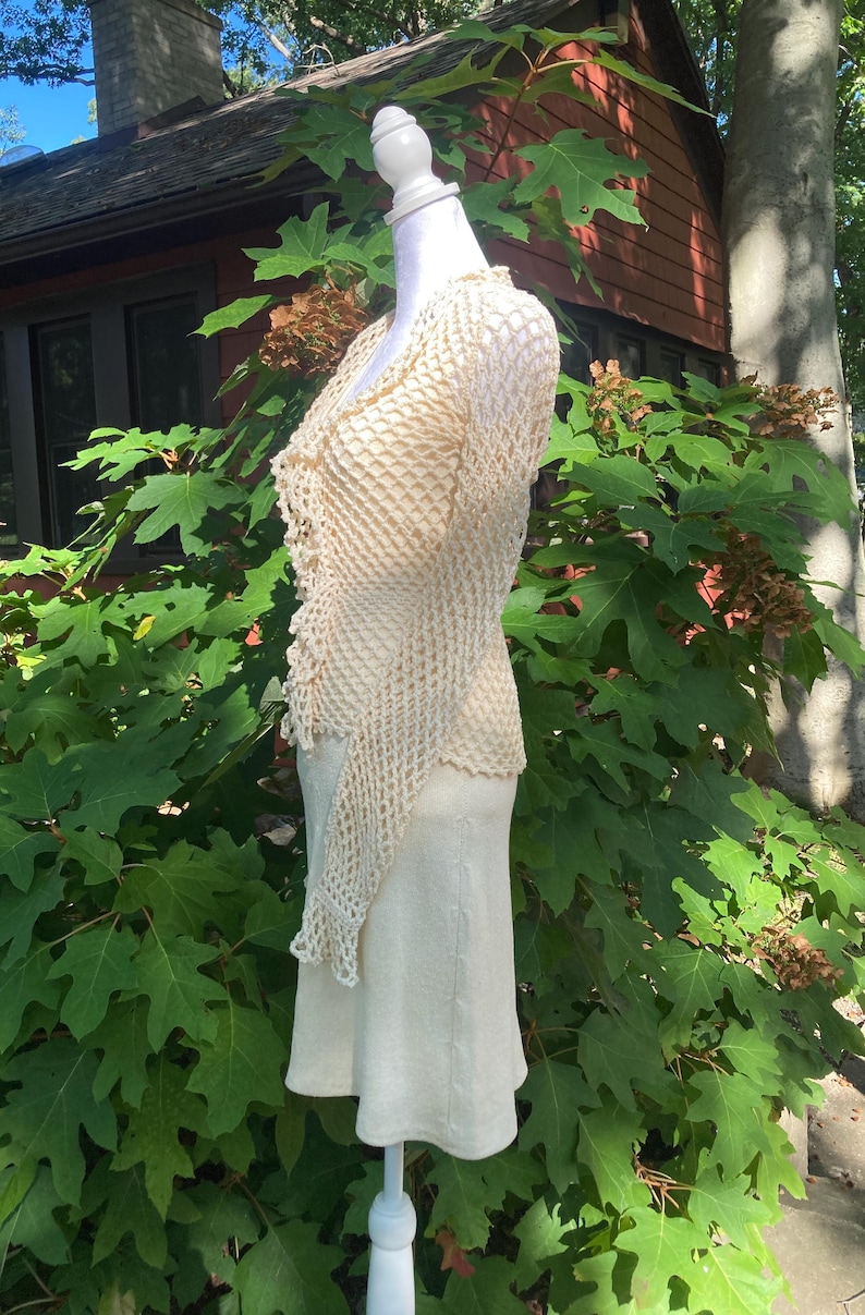 1960s Mady Gerrard Original Crochet and Knit Dress Set in Winter White ...