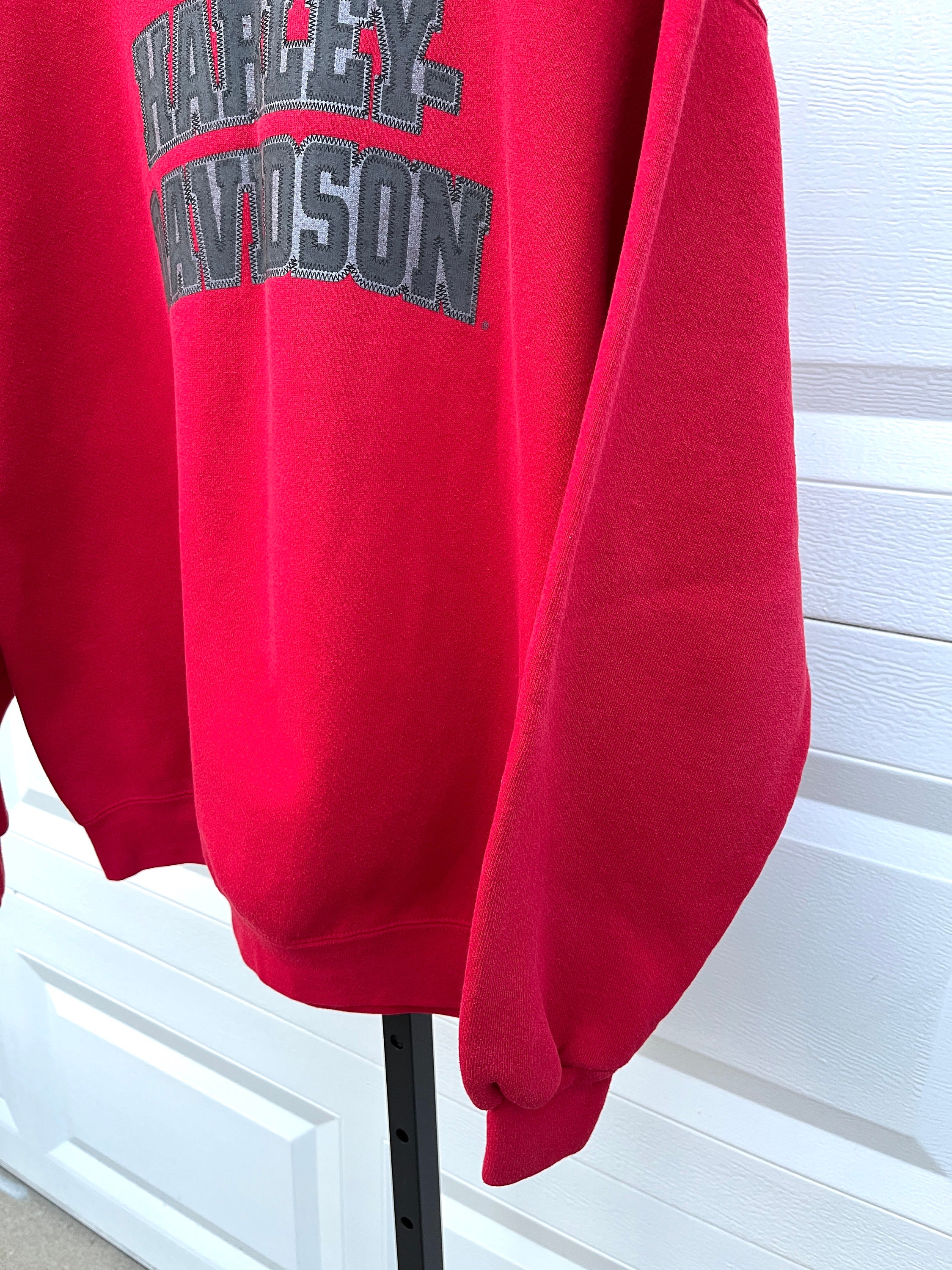 Red Harley-davidson Spell Out Logo Sweatshirt L Motorcycle - Etsy