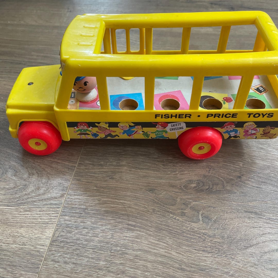 Vintage Fisher Price Little People Yellow School Bus #192 With Bus ...