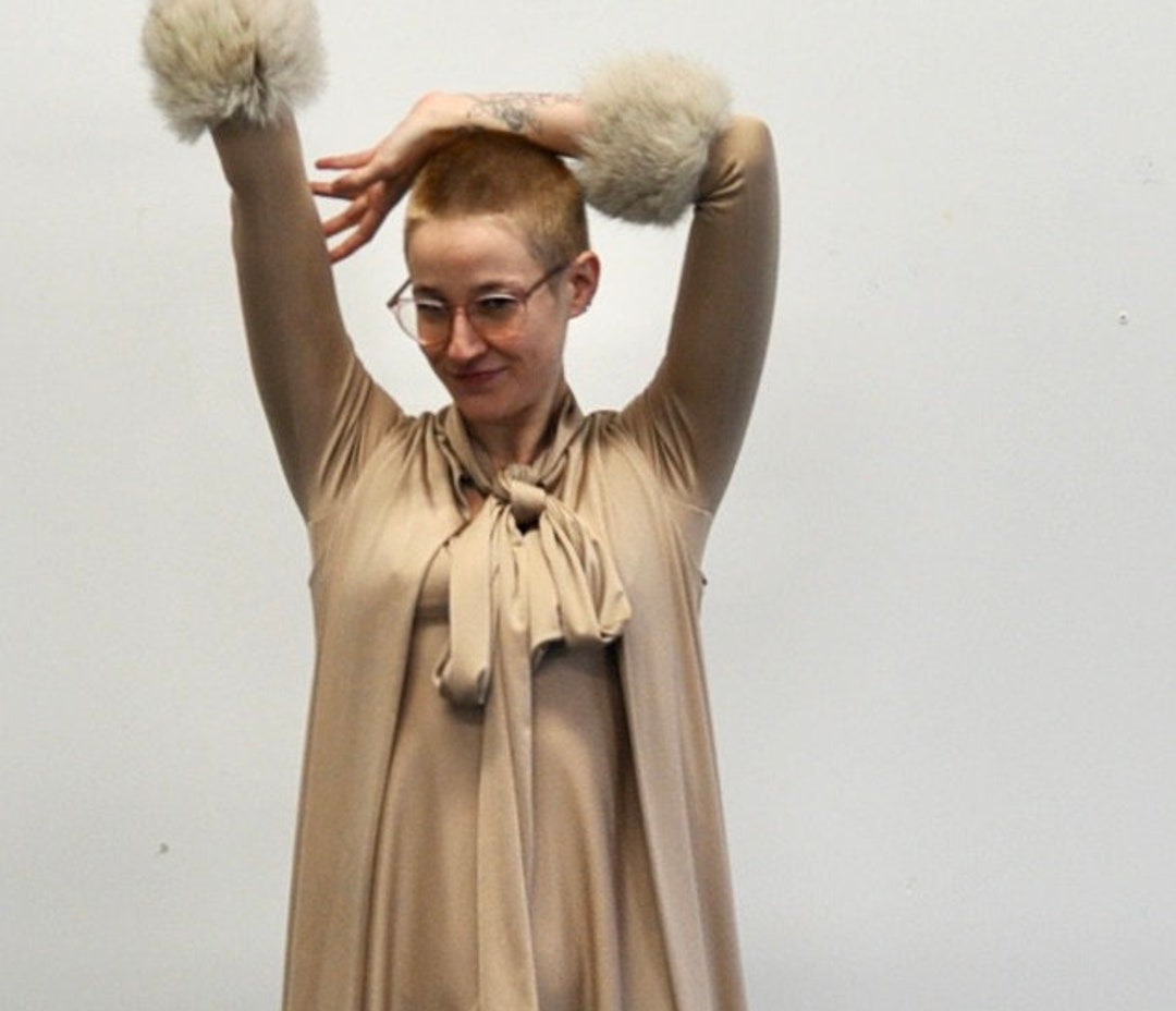 Lush Taupe Vintage 1960s Maxi Dress Hostess Dress & Vest Set/kay Kipps ...