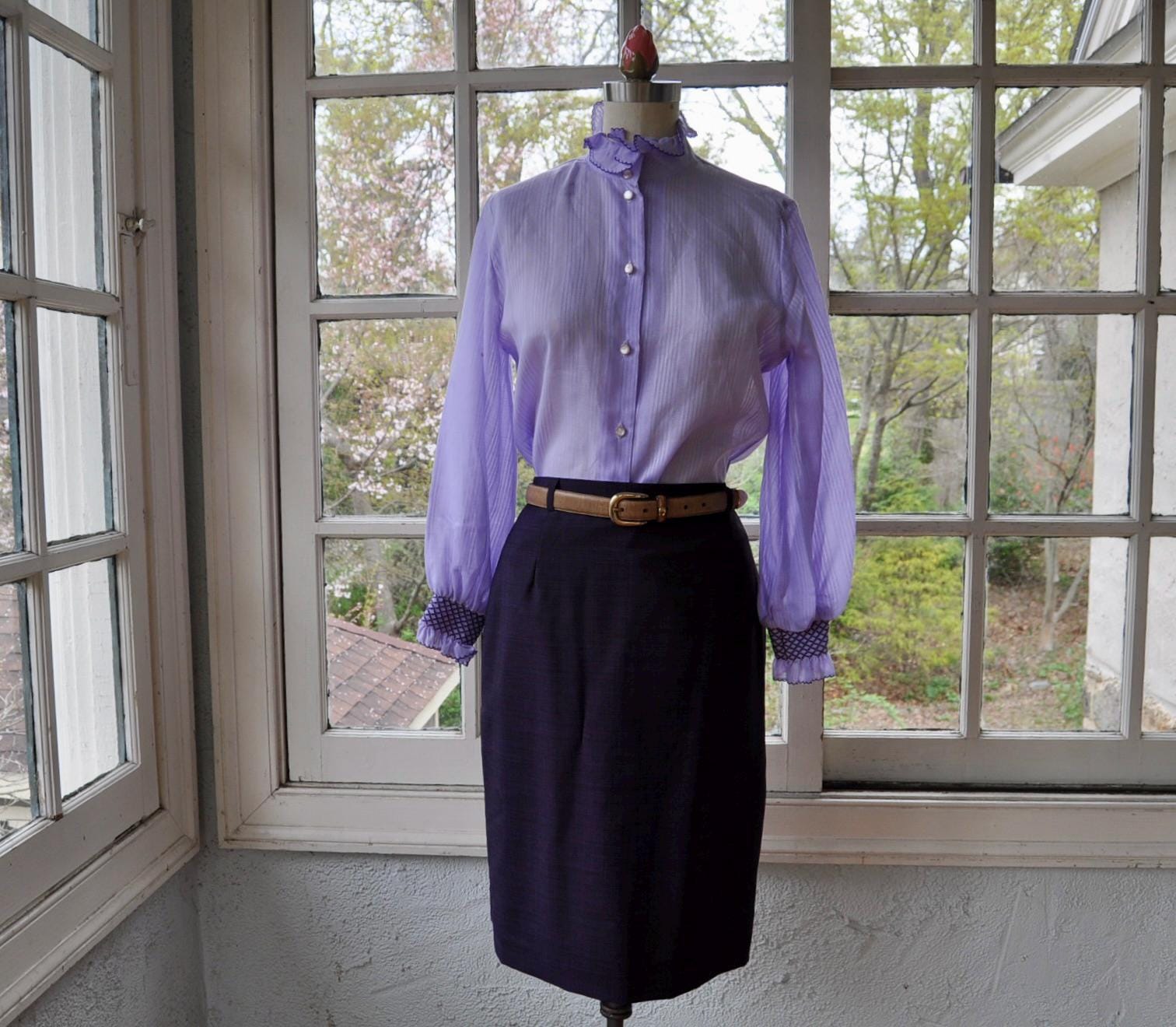 70s High Neck Blouse - Etsy 70s High Neck Blouse - Etsy