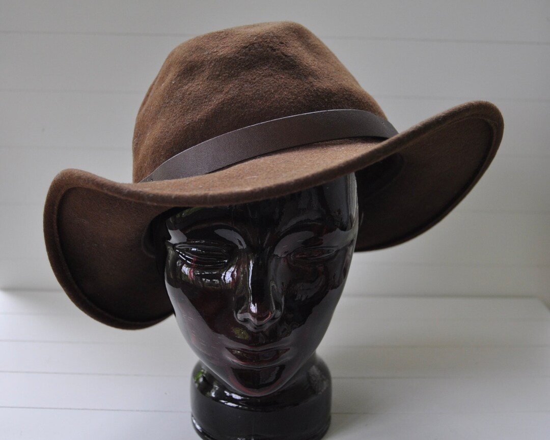 Dark Brown Vintage Pendleton Fedora Hat/wide Brim Felted Wool Hat ...