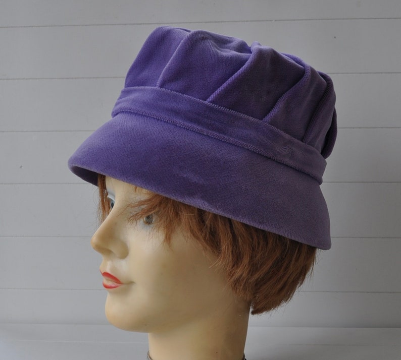 Mod Vintage Pastel Purple Bucket Hat/vintage 1960s/lavender Velveteen ...