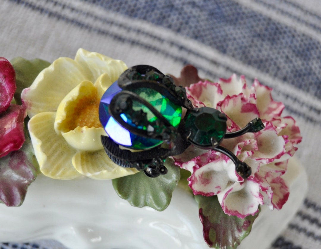 Aurora Borealis Rhinestone Insect Bug Pin/vintage 1950s/warner Fly ...