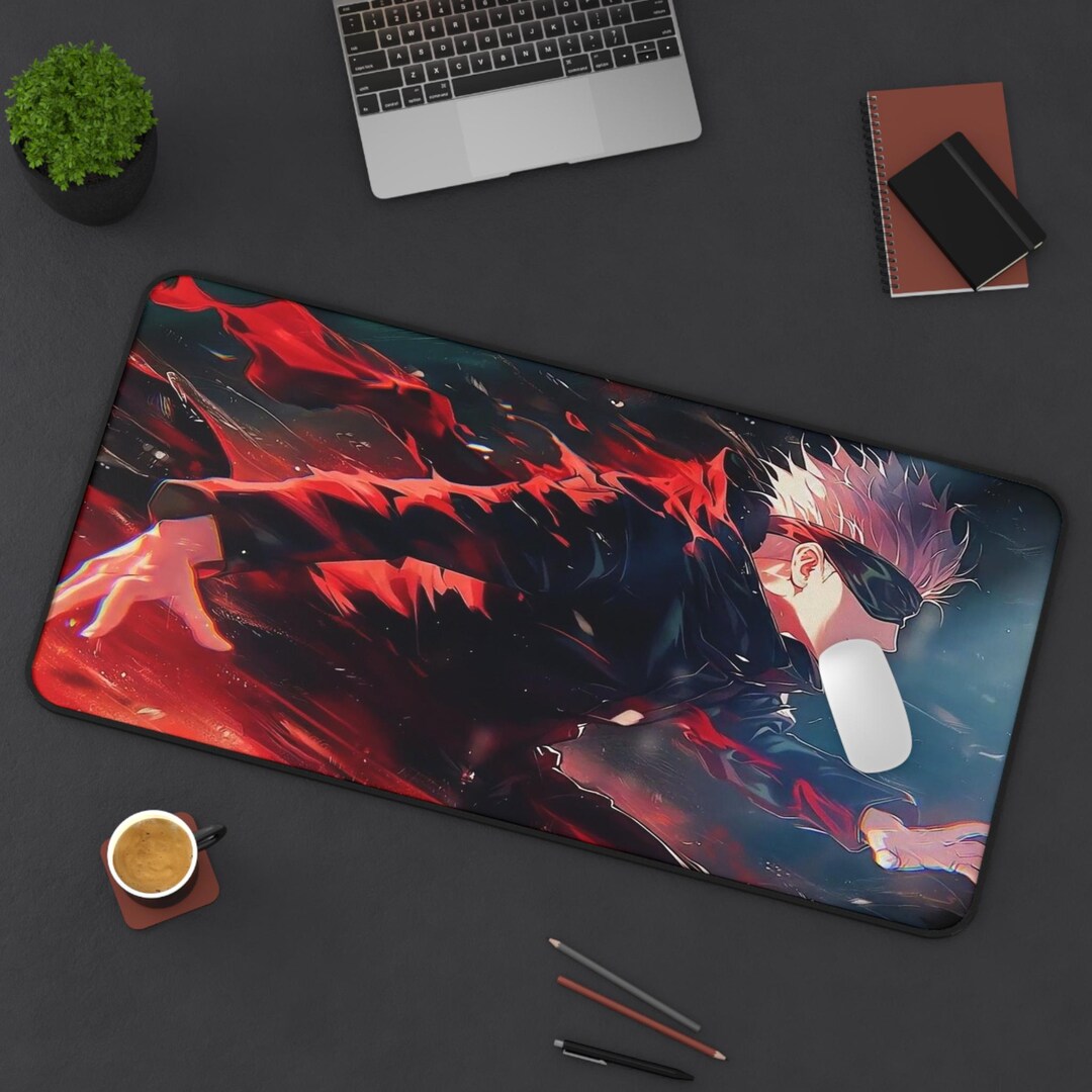 Jujutsu Kaisen Gojo Satoru "limitless" Desk Mat | Red & Black Anime ...