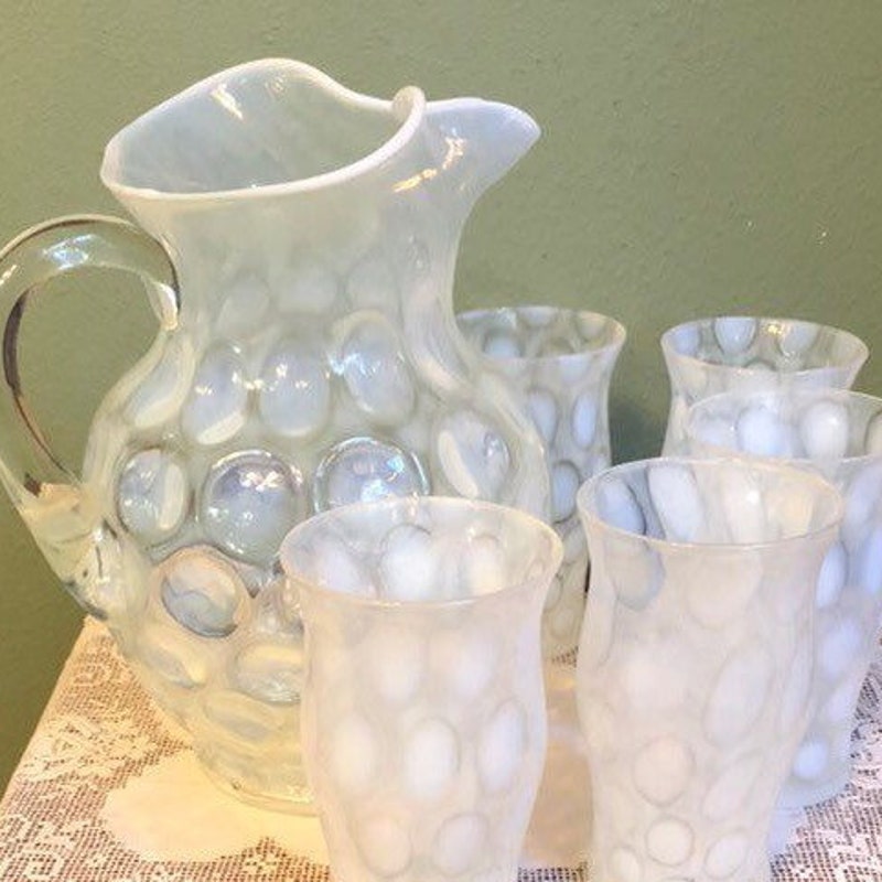 Dot Glass Pitcher - Etsy