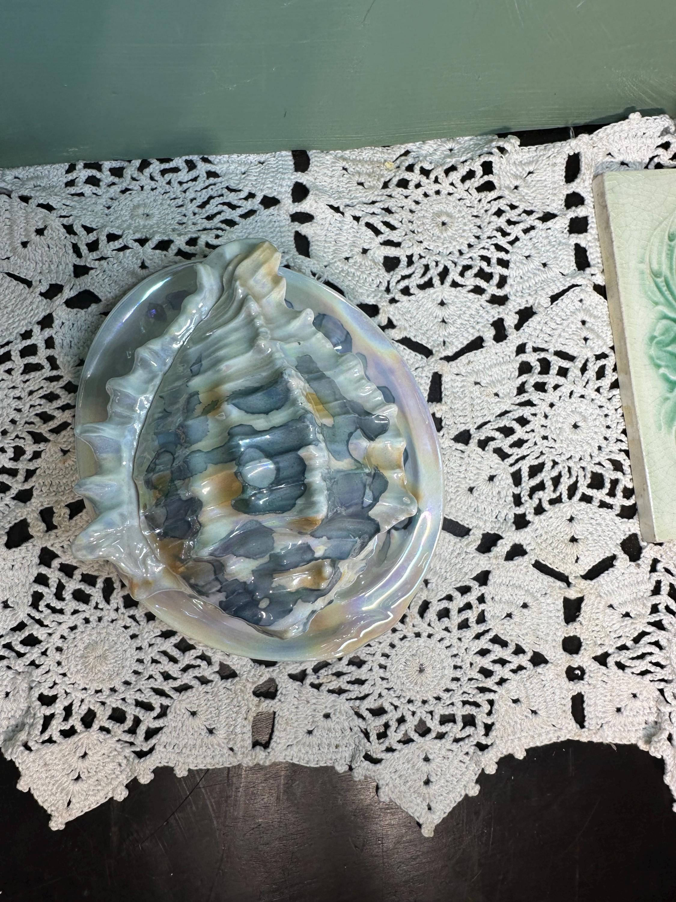 Antique SHELL Royal Bayreuth DISH Bowl With Tray Porcelain Conch Shell ...