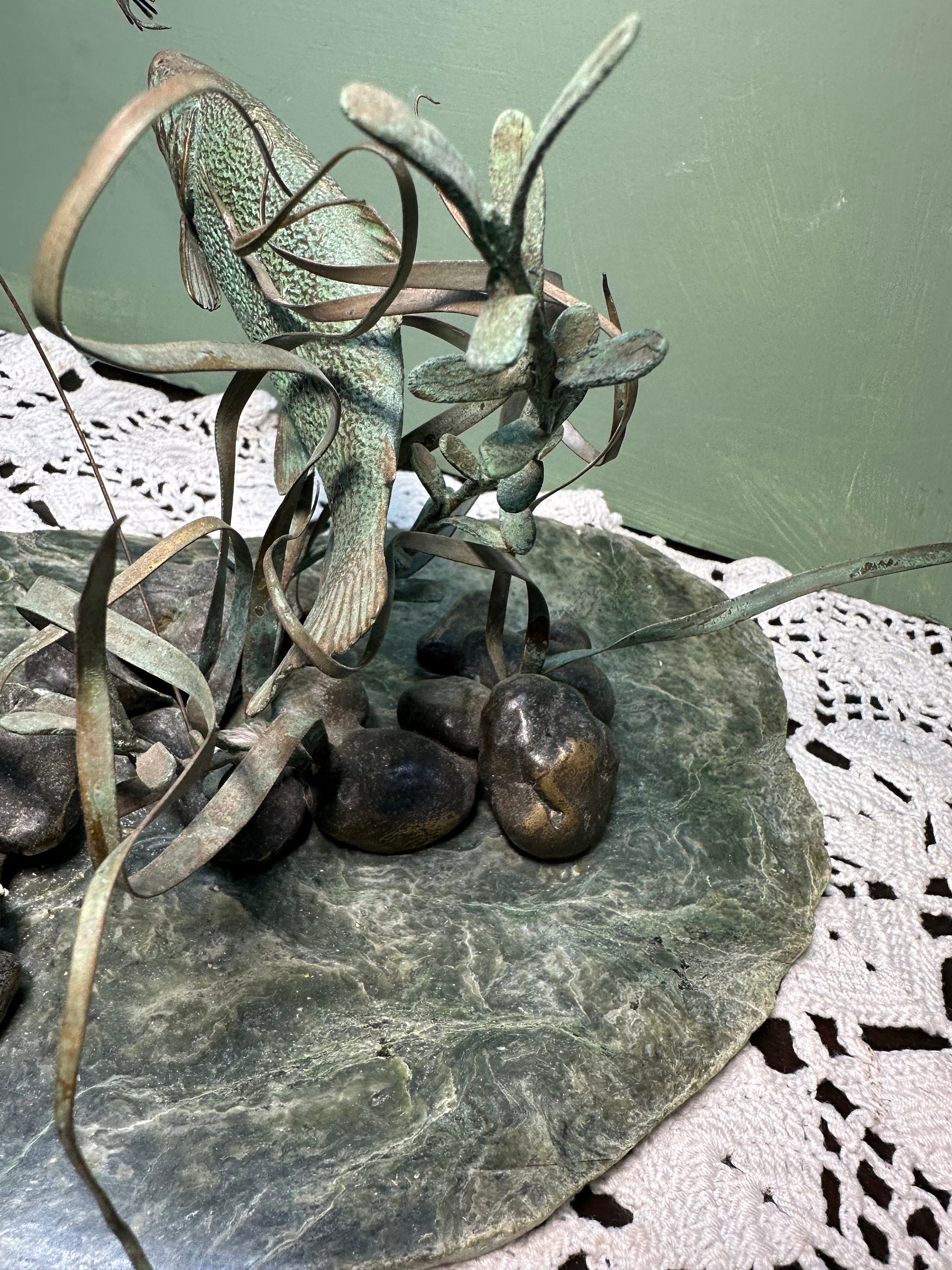 Mid Century SCULPTURE Bronze Fish Gregory Higgins Seaweed Bouncing Bug ...