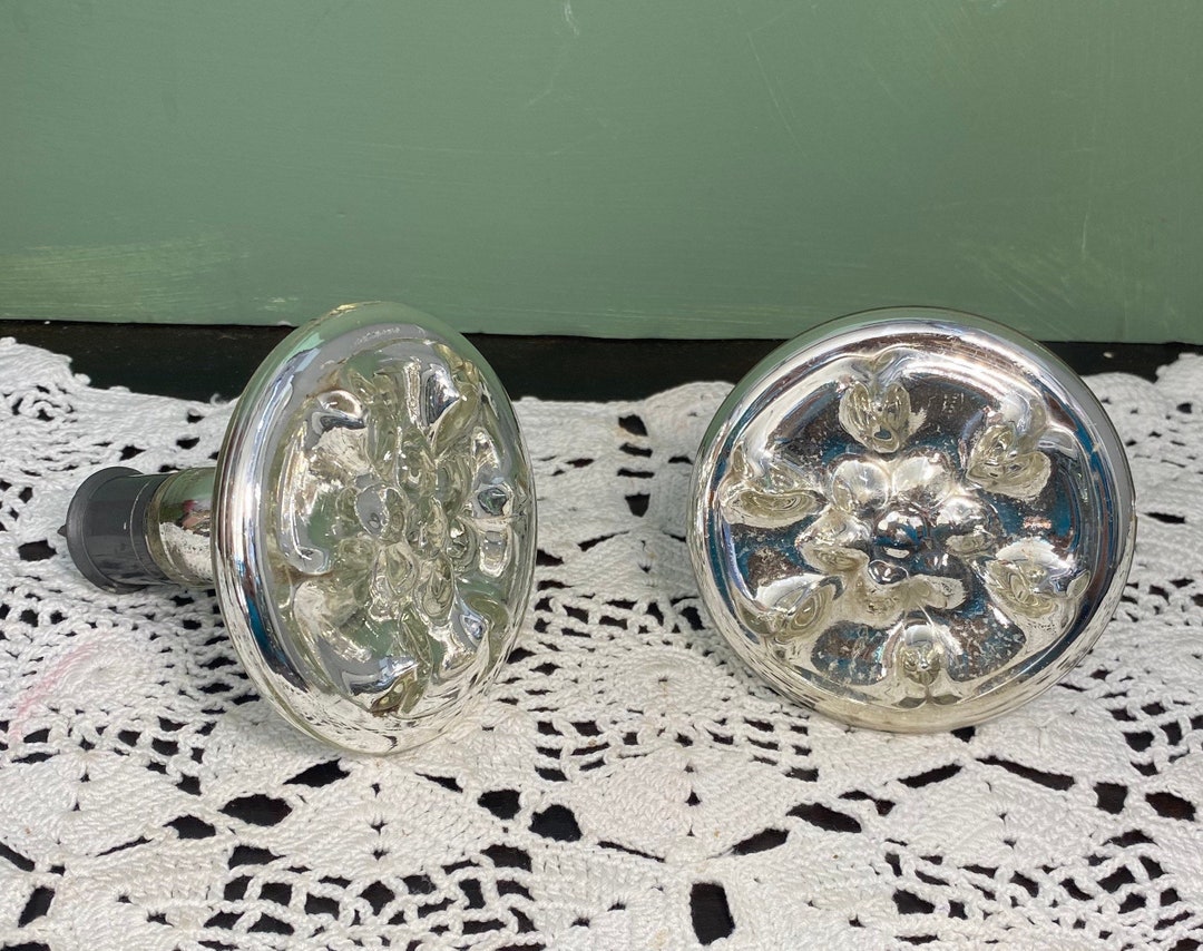 Antique Mercury Glass KNOBS Etched Drawer PULLS Handles Home Decor Tie ...