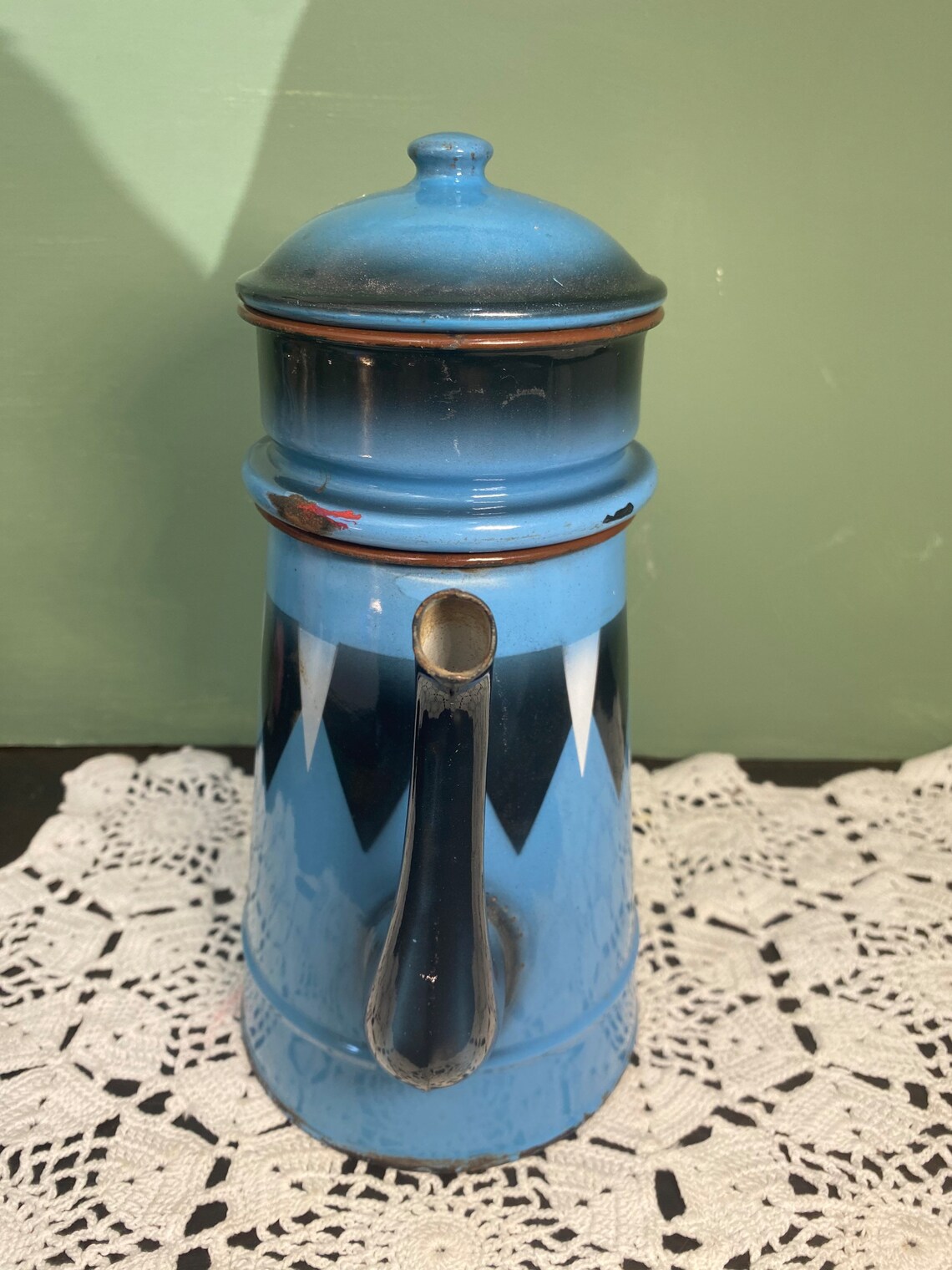 Antique COFFEE POT Belgique Tea Kettle Pan Pot Kitchen Enamel - Etsy