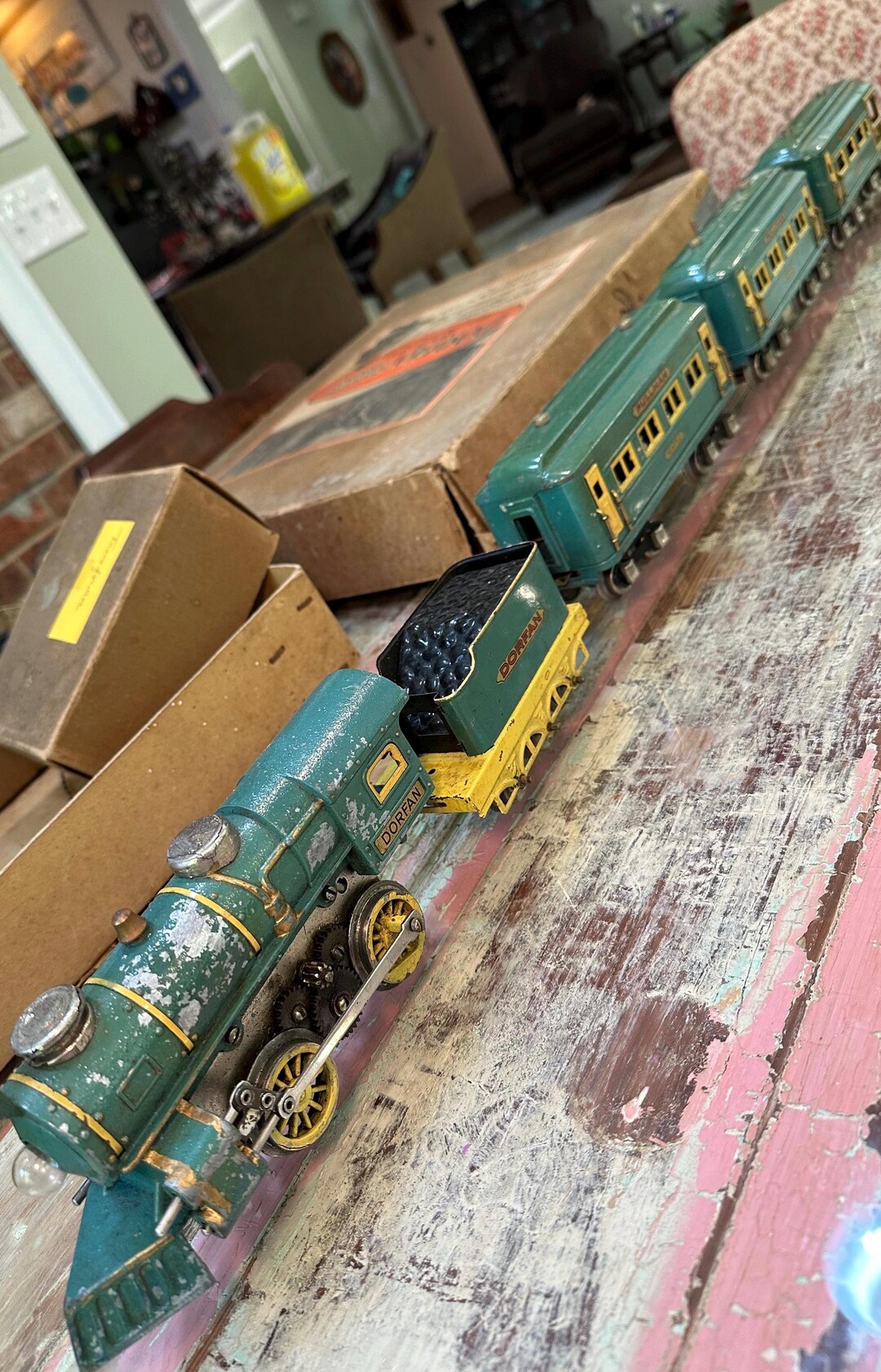 Antique Pre War Vintage Train Set DORFAN Pullman O Gauge Engine Cars ...