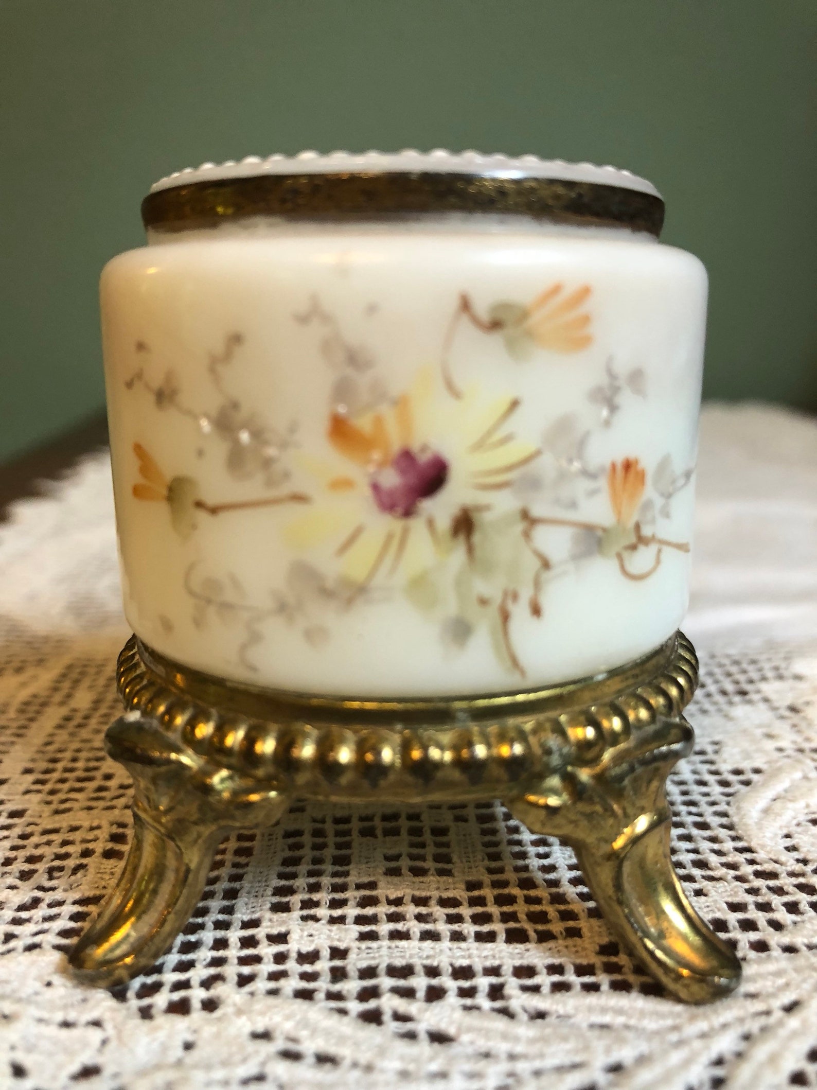 Antique Signed TOOTHPICK Tooth Pick HOLDER Satin Hand Painted - Etsy