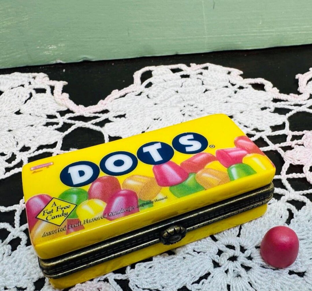 Vintage PHB DOTS Candy Pill Porcelain Trinket BOX Jar Powder With Dot ...