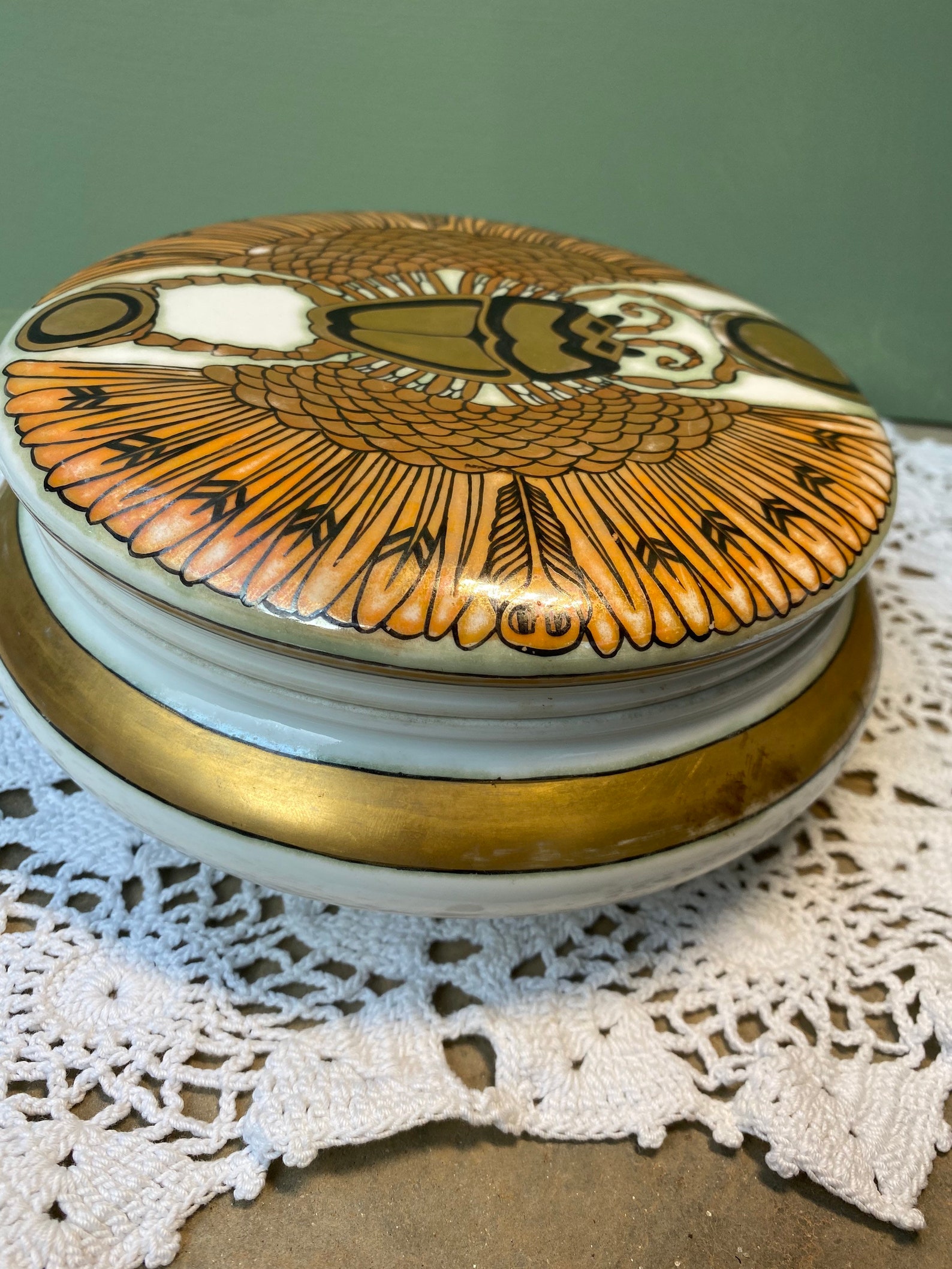 Antique Large Scarab Beetle Scorpion Limoges Artist Peters DRESSER ...