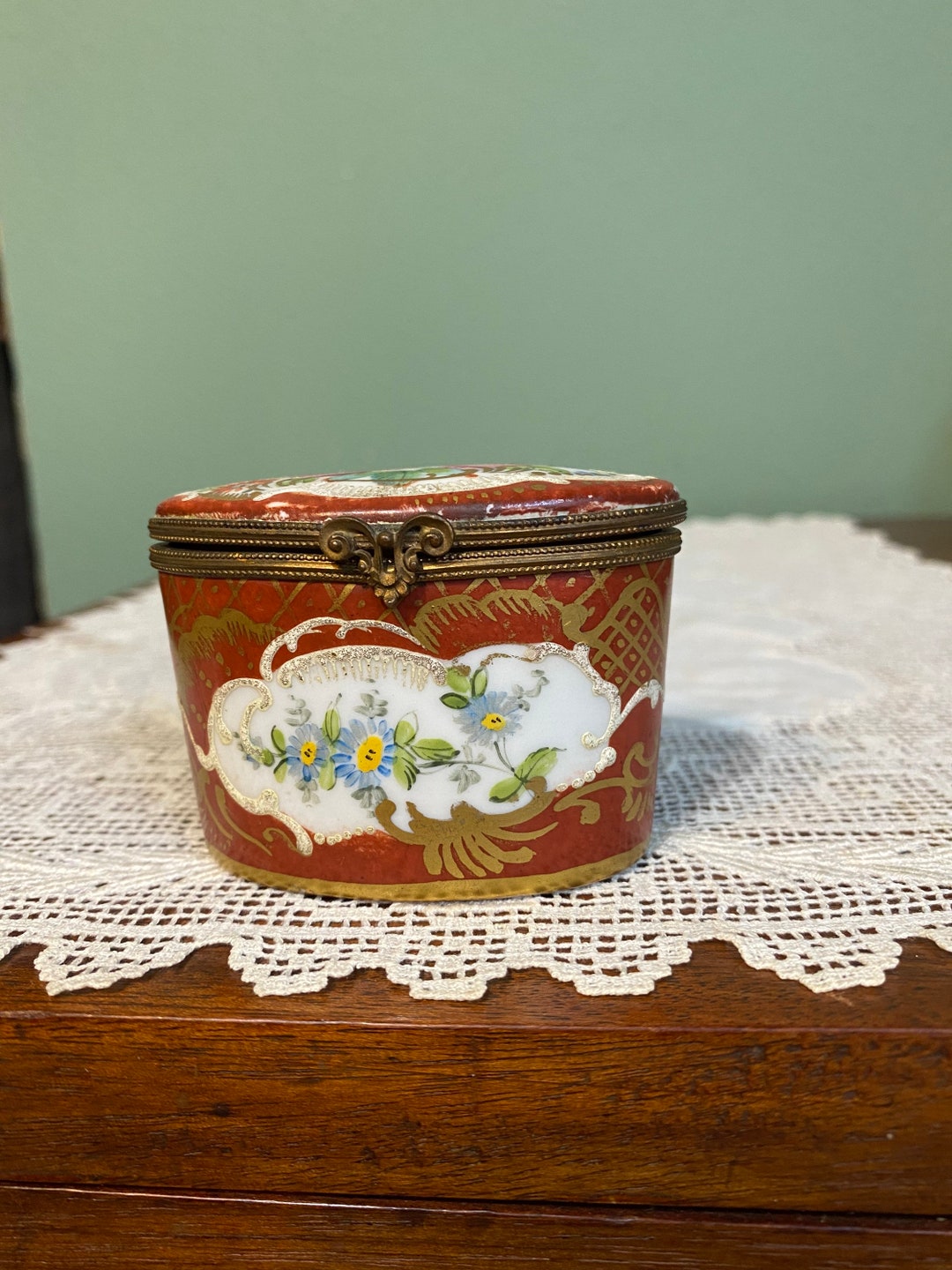 Antique Victorian France Limoges Porcelain BOX Dresser Powder - Etsy