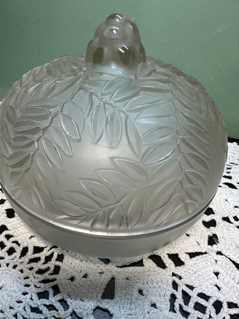 Antique Rene Lalique POWDER BOX Art Deco Dresser Parfum Bottle Signed ...