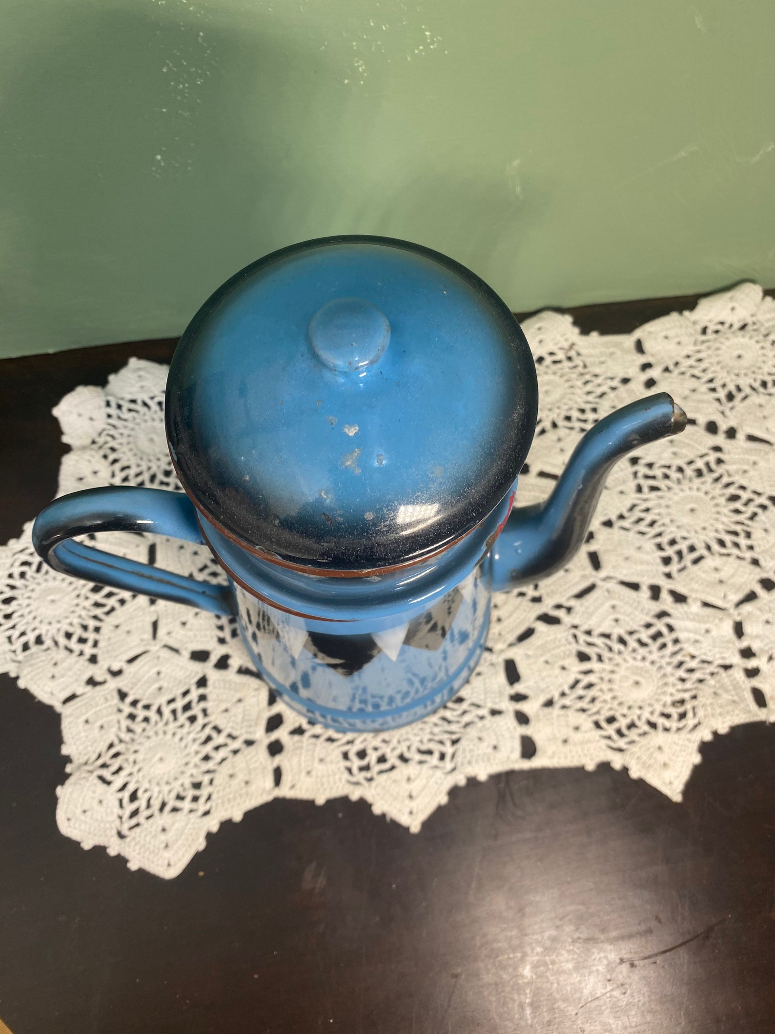 Antique COFFEE POT Belgique Tea Kettle Pan Pot Kitchen Enamel - Etsy