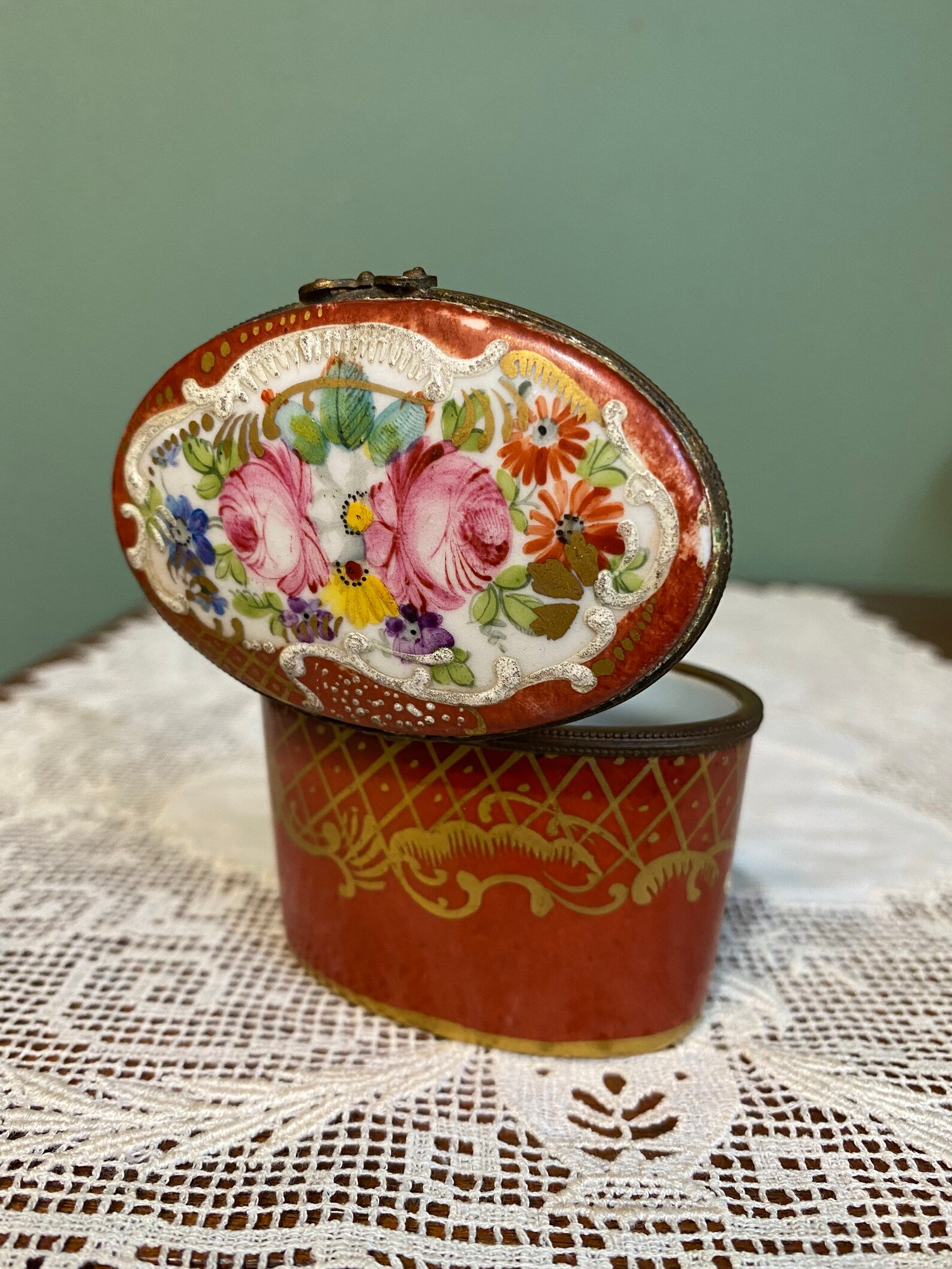 Antique Victorian France Limoges Porcelain BOX Dresser Powder | Etsy