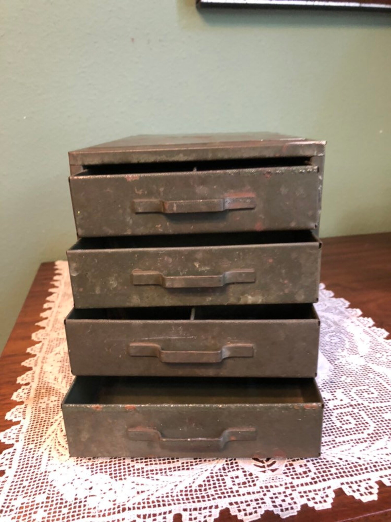 Antique Vintage Metal BOX Cabinet Tools Utensils Hardware File - Etsy