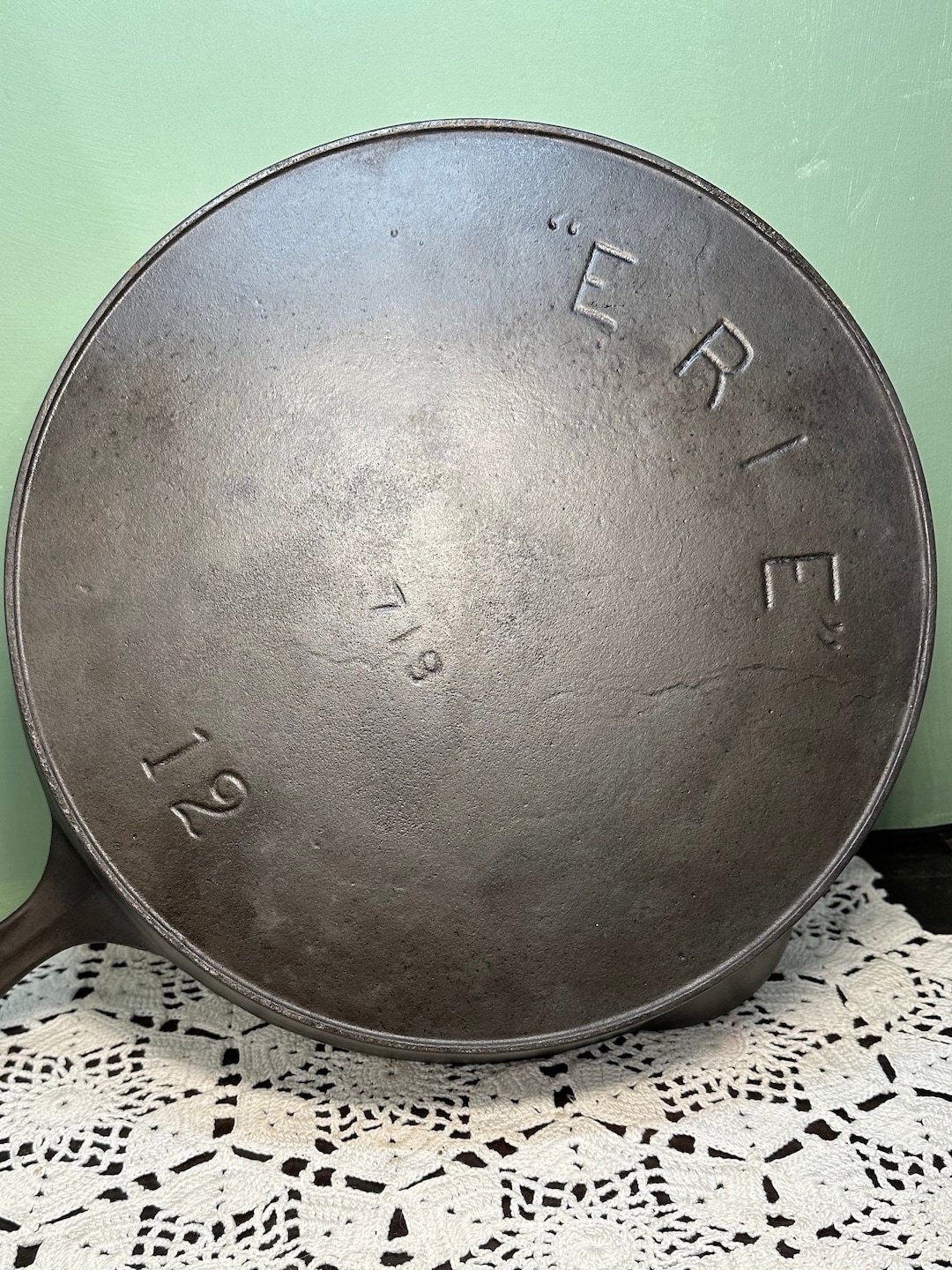 Antique GRISWOLD ERIE 12 SKILLET Cast Iron Pan Pot Griddle 719 No Stick ...