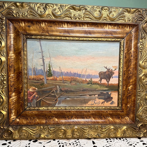 Moose Hunting Oil Paintings - Etsy