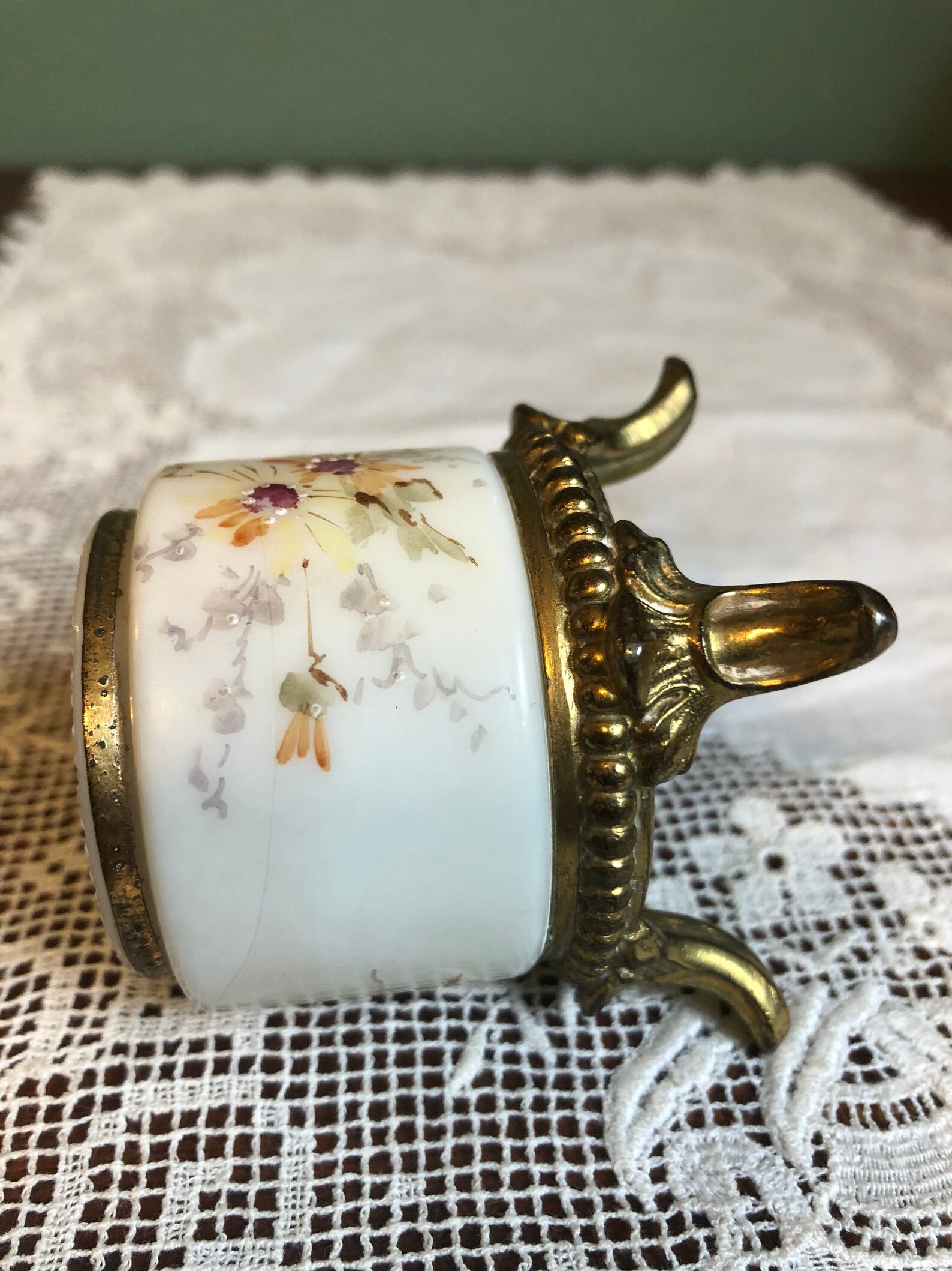 Antique Signed TOOTHPICK Tooth Pick HOLDER Satin Hand Painted - Etsy